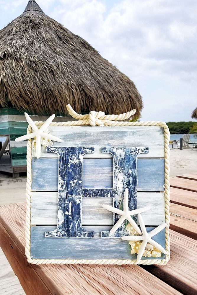 Monogrammed Beach Theme Sign