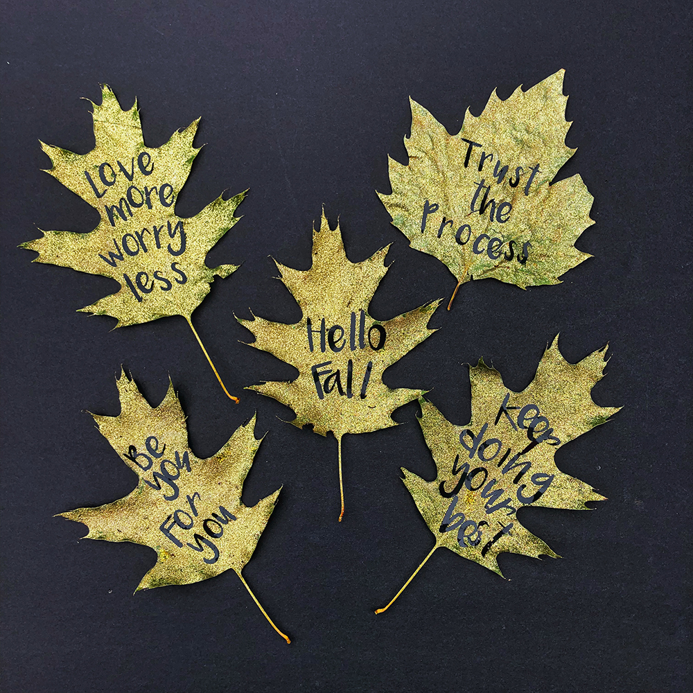 Spray Painted Leaf Messages