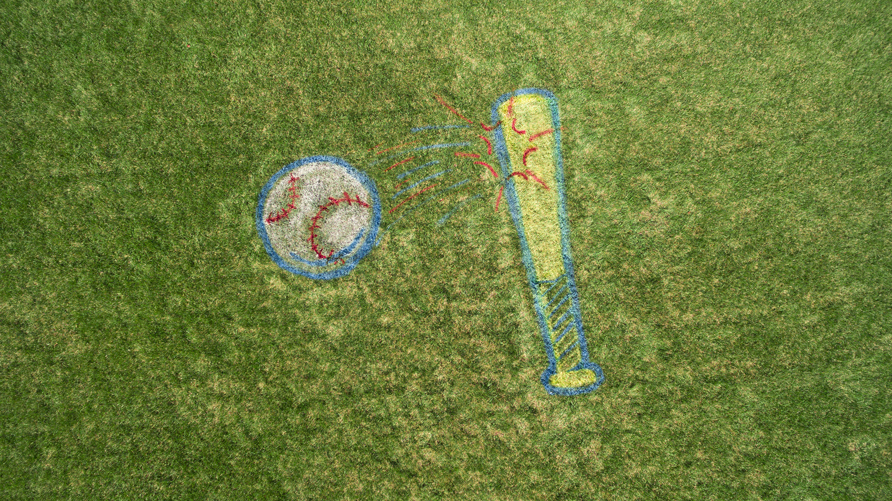 Baseball Season Spray Chalk Project
